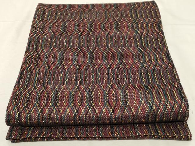 平和屋着物●ひなや工房　くむ・あむ・おる　伊豆蔵明彦　組織　全通柄袋帯　吉祥文　金糸　正絹　逸品　CABA9153dy