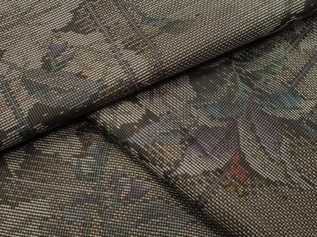 平和屋着物●本場大島紬　9マルキ　草花文　正絹　逸品　CABA9627gh