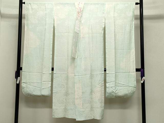 平和屋着物●振袖用長襦袢　無双仕立て　絞り　流水花地紋　暈し染め　半衿刺繍　正絹　逸品　CABA9630gh