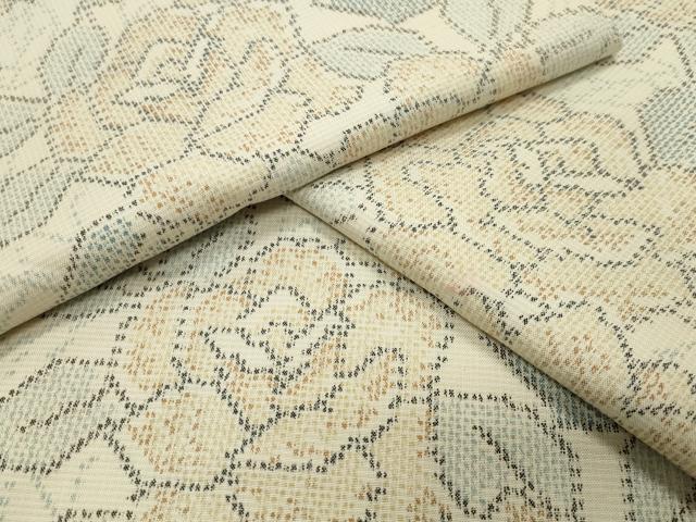 平和屋着物●上質な紬　薔薇　正絹　逸品　未使用　CABA9639gh