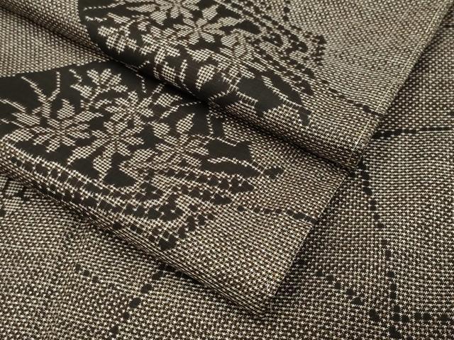 平和屋着物●本場大島紬　7マルキ　地紙重ね花文　正絹　逸品　未使用　CABA9666gh