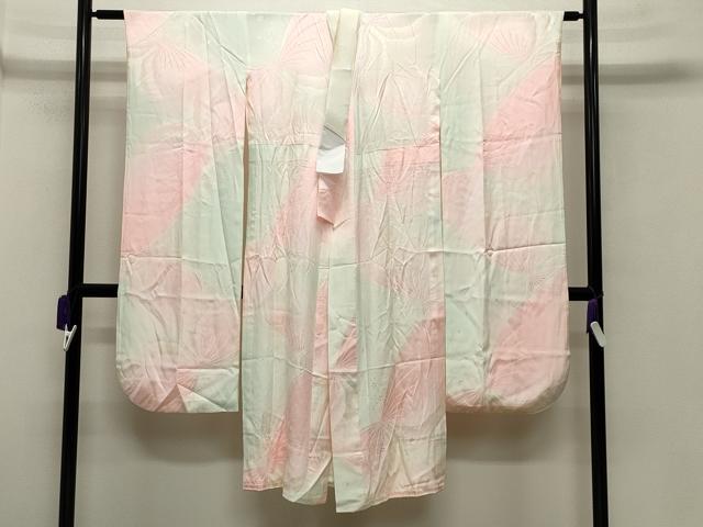 平和屋着物●世界的ファッションデザイナー山本寛斎kansaiブランド振袖用長襦袢　無双仕立て　舞蝶地紋　暈し染め　正絹　逸品　CABA9720gh