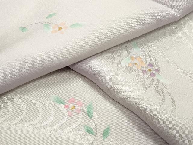 平和屋着物●長襦袢　無双仕立て　作家物　手描き　流水草花文　蛍暈し　金彩　正絹　逸品　未使用　CABA9733gh