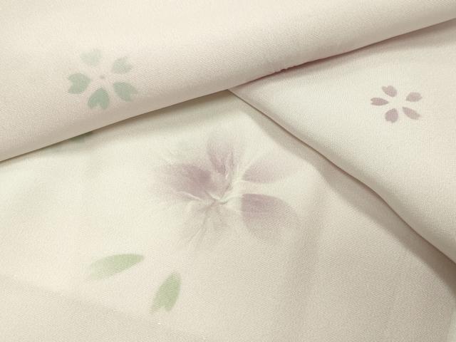 平和屋着物●長襦袢　無双仕立て　絞り　舞桜文　暈し染め　半衿刺繍　正絹　逸品　CABA9751gh