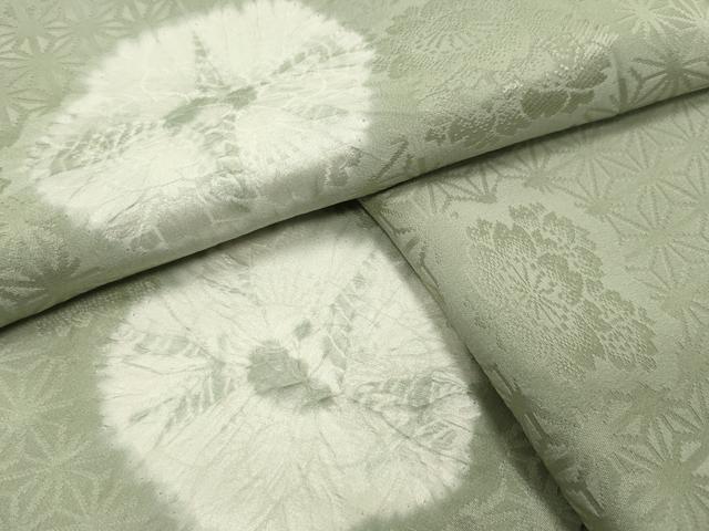 平和屋着物●長襦袢　無双仕立て　絞り　舞桜文　正絹　逸品　CABA9752gh