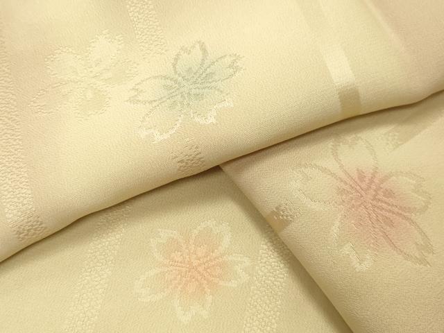 平和屋着物●長襦袢　無双仕立て　作家物　舞桜文　暈し染め　半衿刺繍　正絹　逸品　未使用　CABA9755gh