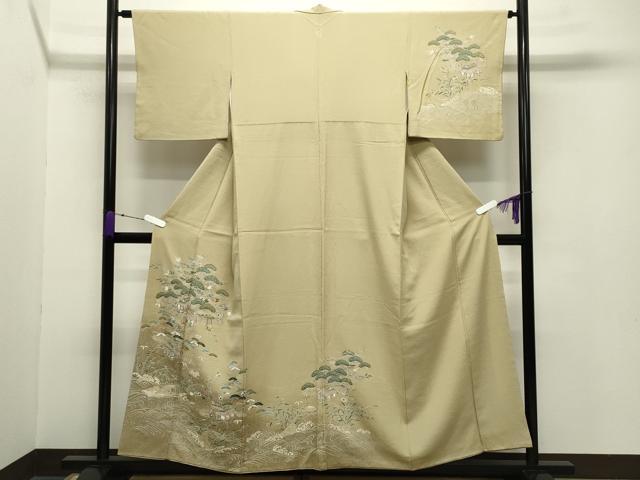 平和屋着物●訪問着　刺繍　御所解宝尽くし文　暈し染め　金彩　正絹　逸品　CABA9757gh