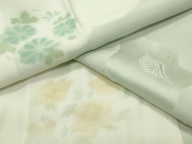 平和屋着物●長襦袢　無双仕立て　雲取り花丸文　正絹　逸品　未使用　CABA9769gh