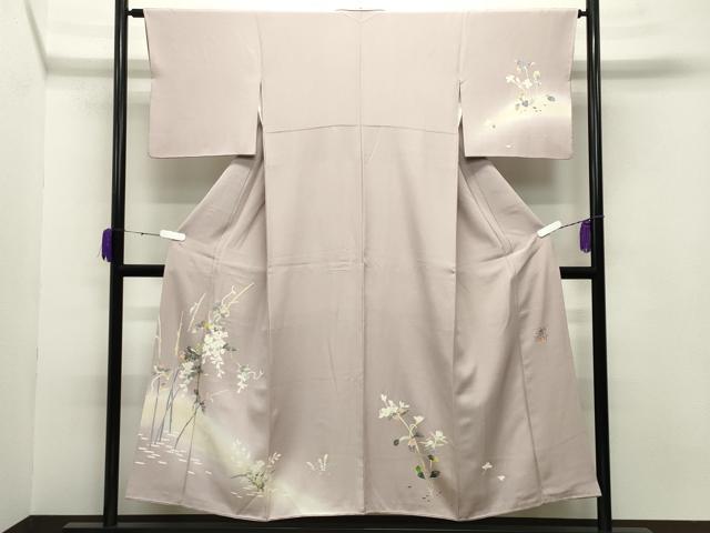 平和屋着物●京加賀友禅　百貫石峰　訪問着　枝花文　暈し染め　正絹　逸品　CABA9781gh