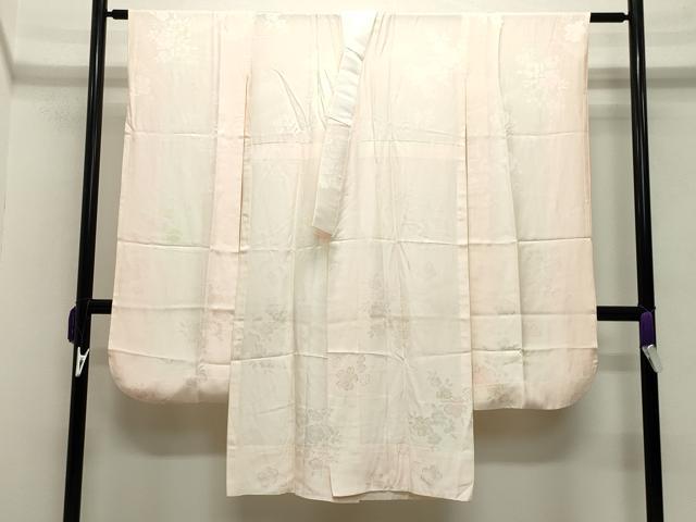 平和屋着物●振袖用長襦袢　無双仕立て　舞桜梅地紋　暈し染め　正絹　逸品　CABA9868gh