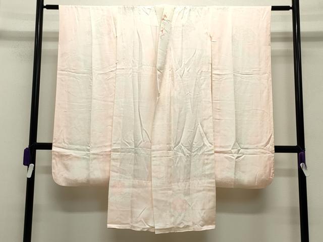 平和屋着物●振袖用長襦袢　無双仕立て　流水亀甲花地紋　暈し染め　半衿刺繍　正絹　逸品　CABA9869gh