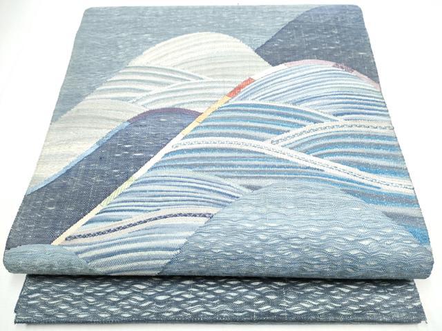 平和屋着物▽スリーシーズン　春夏秋　太鼓柄袋帯　すくい織　遠山文　正絹　逸品　CABB0420hy