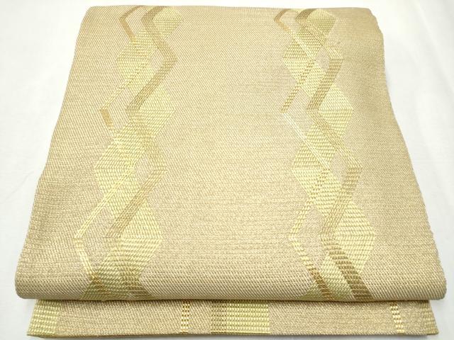 平和屋着物●ひなや工房　くむ・あむ・おる　伊豆蔵明彦　組織　全通柄袋帯　吉祥間道　金糸　正絹　逸品　CABB0437hy