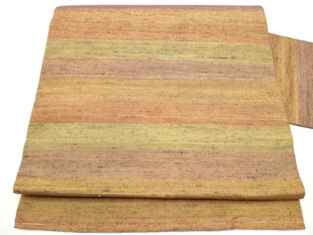 平和屋着物●全通柄　九寸名古屋帯　紬地　霞文　正絹　逸品　CABB0510hy