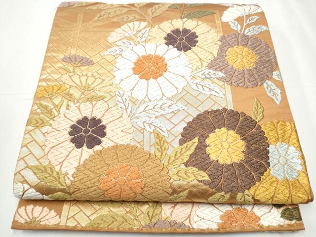 平和屋着物●西陣　河合美術織物謹製　六通柄袋帯　唐織　能衣錦　金糸　正絹　逸品　CABB0539hy