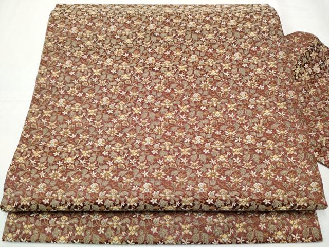 平和屋着物●全通柄　九寸名古屋帯　更紗花唐草文　金糸　正絹　逸品　CABB0551hy