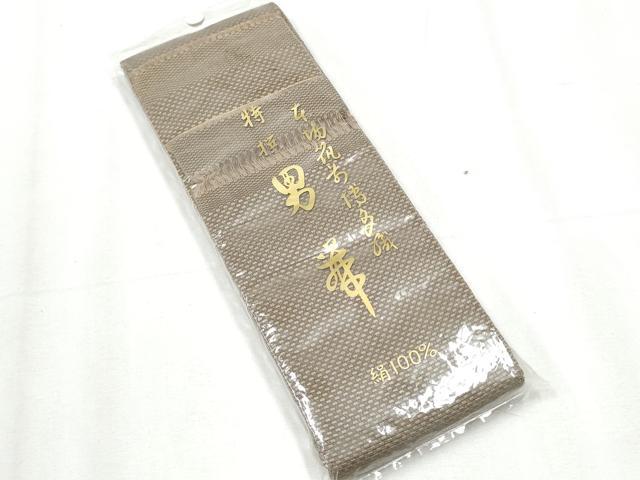 平和屋着物●男性　本場筑前博多織　両面　角帯　霞文　証紙付き　正絹　逸品　CABB0583hy