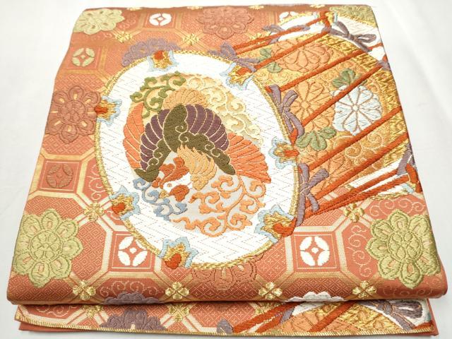 平和屋着物●西陣　河合美術織物謹製　六通柄袋帯　唐織　能井錦　金糸　正絹　逸品　CABB0741hy