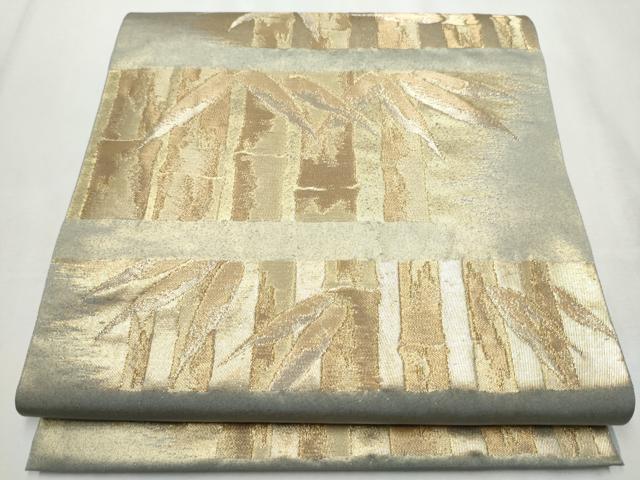 平和屋着物●西陣　川島織物　六通柄　本袋帯　笹竹文　金糸　引箔　正絹　逸品　CABB0783hy