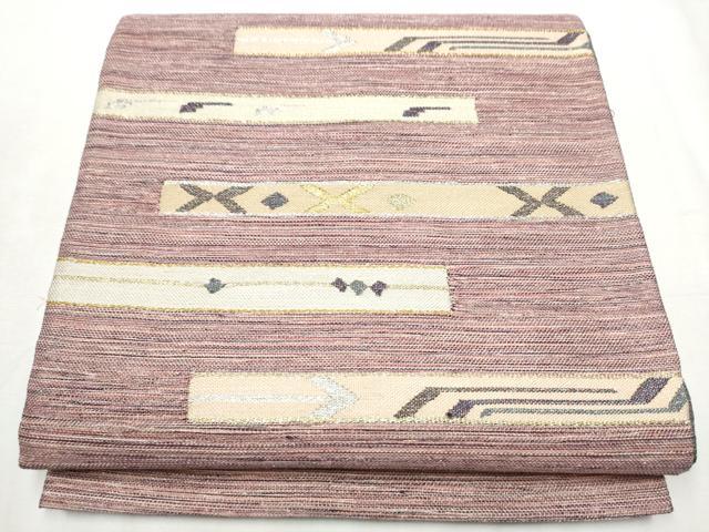 平和屋着物●両面　太鼓柄袋帯　吉祥文　金銀糸　正絹　逸品　CABB0789hy