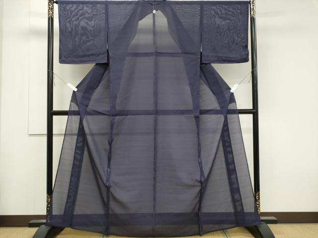 平和屋着物＊夏物　色無地　変わり絽　深紫色　正絹　逸品　未使用　CABB1728ou