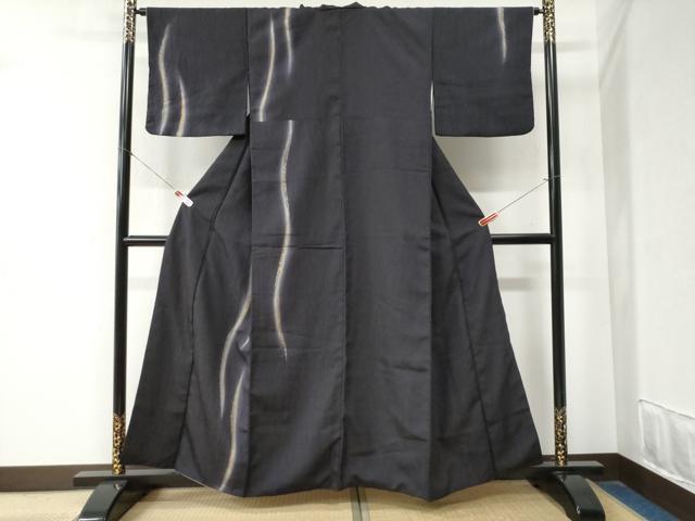 平和屋着物●訪問着　杢目文様　よろけ縞　暈し染め　金彩　正絹　逸品　CABB4002yc