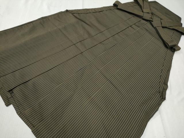 平和屋着物●男性　馬乗り袴　縞　正絹　逸品　CABB4014yc