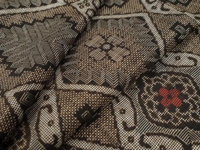 平和屋着物●本場大島紬　龍郷絣　正絹　逸品　CABB4057yc