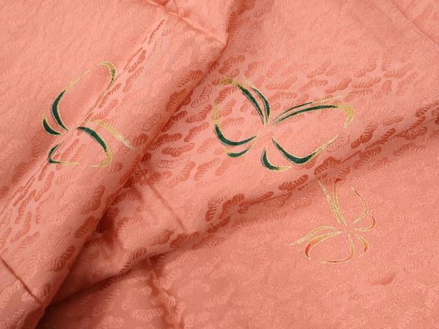 平和屋着物●長襦袢　無双仕立て　舞蝶文　金彩　正絹　逸品　未使用　CABB4067yc