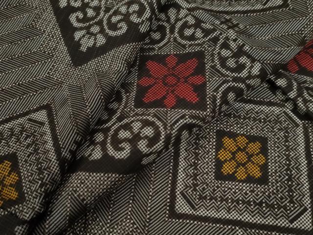 平和屋着物●本場大島紬　龍郷絣　正絹　逸品　未使用　CABB4076yc