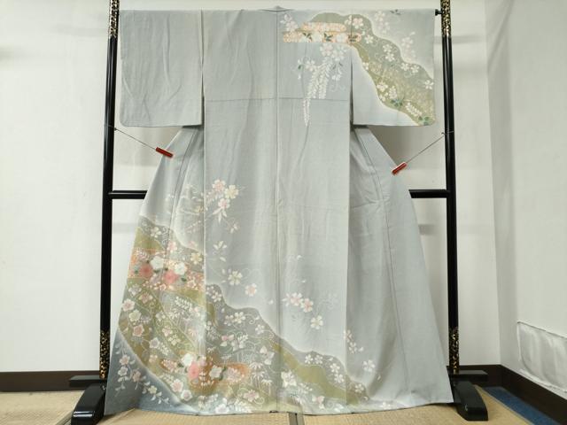 平和屋着物●訪問着　辻が花　暈し染め　金彩　正絹　逸品　CABB4078yc