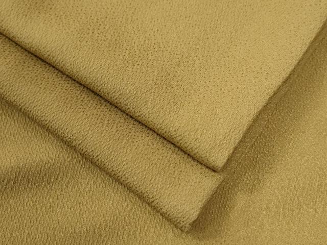 平和屋着物●上質な色無地　吉祥地紋　黄橡色　正絹　逸品　CABB4082yc