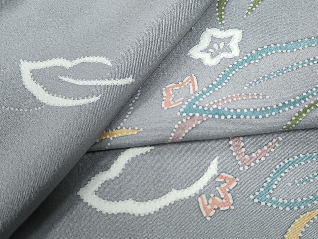 平和屋着物●上質な小紋　草花文　正絹　逸品　未使用　CABB4100yc