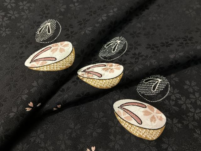 平和屋着物●長襦袢　無双仕立て　ぽっくり下駄　舞桜　正絹　逸品　CABB4804vp