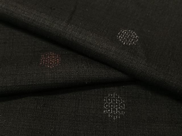 平和屋着物●結城縮　100亀甲　飛び亀甲柄　正絹　逸品　CABB4816vp