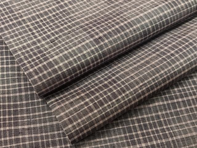 平和屋着物●上質な紬　格子柄　正絹　逸品　CABB4829vp