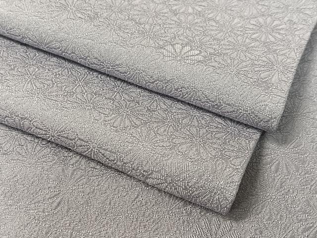 平和屋着物●上質な色無地　菊地紋　藤鼠色　正絹　逸品　CABB4847vp