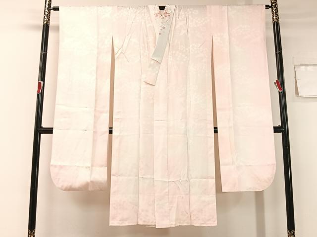 平和屋着物●振袖用長襦袢　無双仕立て　飛鶴花地紋　暈し染め　半衿刺繍　正絹　逸品　CABB4857vp