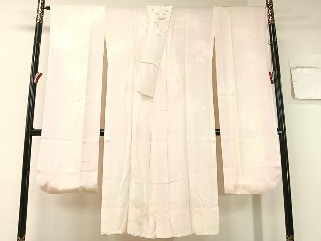 平和屋着物●振袖用長襦袢　無双仕立て　霞花地紋　暈し染め　半衿刺繍　広衿仕立て　正絹　逸品　CABB4864vp