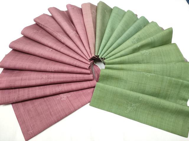 平和屋着物●中国三大刺繍　スワトウ相良刺繍　総刺繍　両方向　両面　全通柄袋帯　紬地　舞花文　正絹　逸品　CABB5615hy