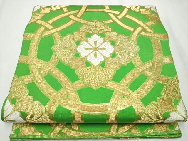 平和屋着物●西陣　川島織物　六通柄　本袋帯　吉祥花文　金糸　正絹　逸品　CABB5620hy