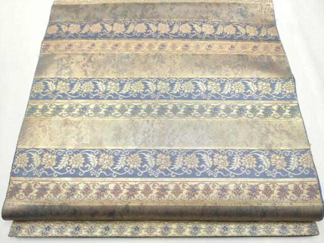 平和屋着物●西陣織　陰山織物謹製　箔屋清兵衛　六通柄袋帯　名物裂間道　正絹　逸品　CABB5634hy