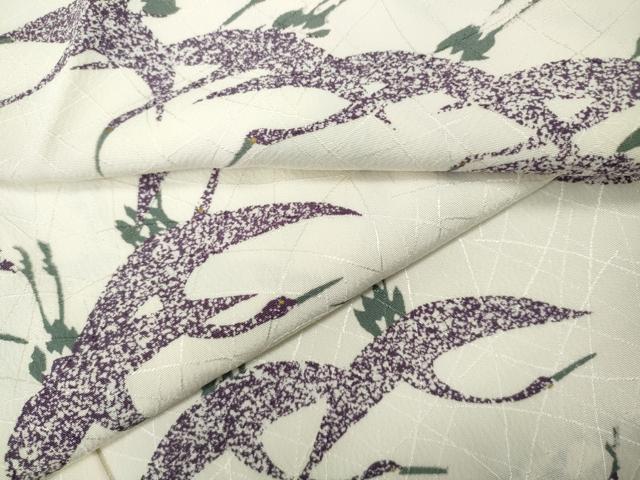 平和屋着物●男性　長襦袢　無双仕立て　飛鶴文　正絹　逸品　CABB6009ut