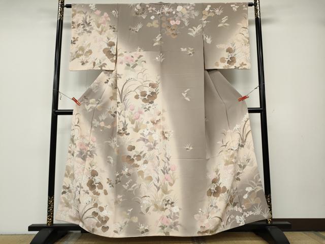 平和屋着物●訪問着　草花文　暈し染め　正絹　逸品　CABB6107ut
