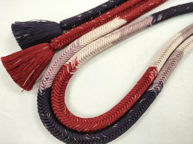 平和屋本店□極上 有職組紐道明 帯締め 奈良組 四色段 萬秋