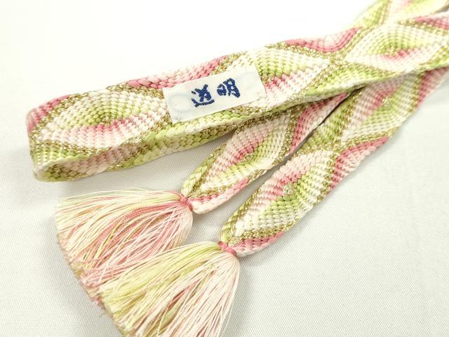 平和屋本店■極上　有職組紐道明　帯締め　唐組　金糸　宮内庁御用　国立博物館御用　東京芸術大学御用　逸品　未使用　DZAA10999kh5 平和屋本店□極上 有職組紐道明 帯締め 唐組 春秋 紅・鶸 金糸 宮内庁