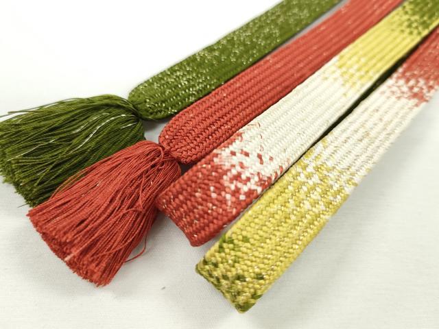 平和屋着物極上 有職組紐道明 帯締め 冠組 灰桜色 宮内庁御用 国立