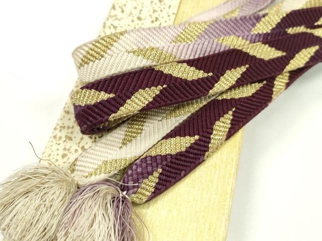 平和屋本店■極上　有職組紐道明　帯締め　笹浪組　曙光　紫紺　金糸　宮内庁御用　国立博物館御用　東京芸術大学御用　逸品　CXAA0645s5