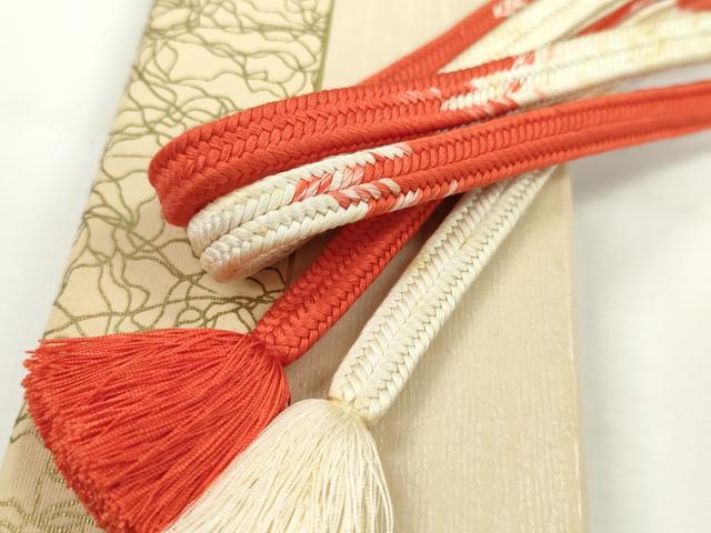 平和屋本店■極上　有職組紐道明　帯締め　冠組　十段　緋色　宮内庁御用　国立博物館御用　東京芸術大学御用　逸品　CXAA0672s5