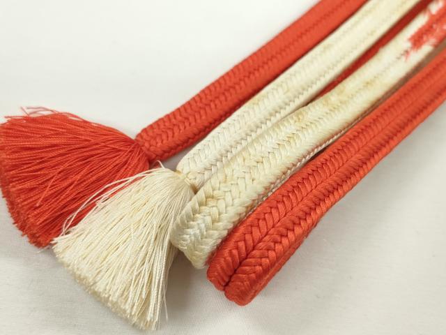 平和屋本店□極上 有職組紐道明 帯締め 冠組 十段 緋色 宮内庁御用